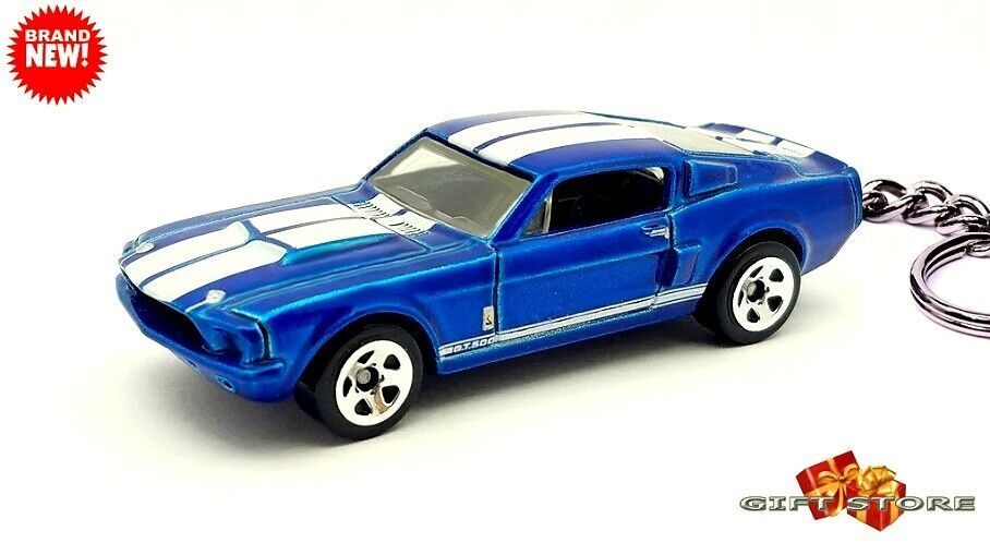 RARE! KEY CHAIN BLUE 1967/1968 FORD MUSTANG SHELBY GT500 CUSTOM LIMITED ...