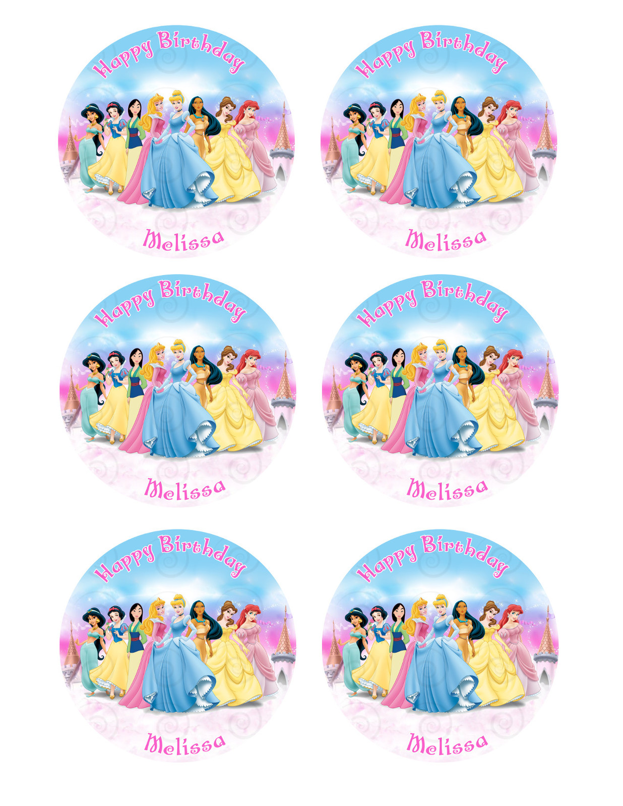PRINCESS Edible cake topper image Party decoration - Party Supplies