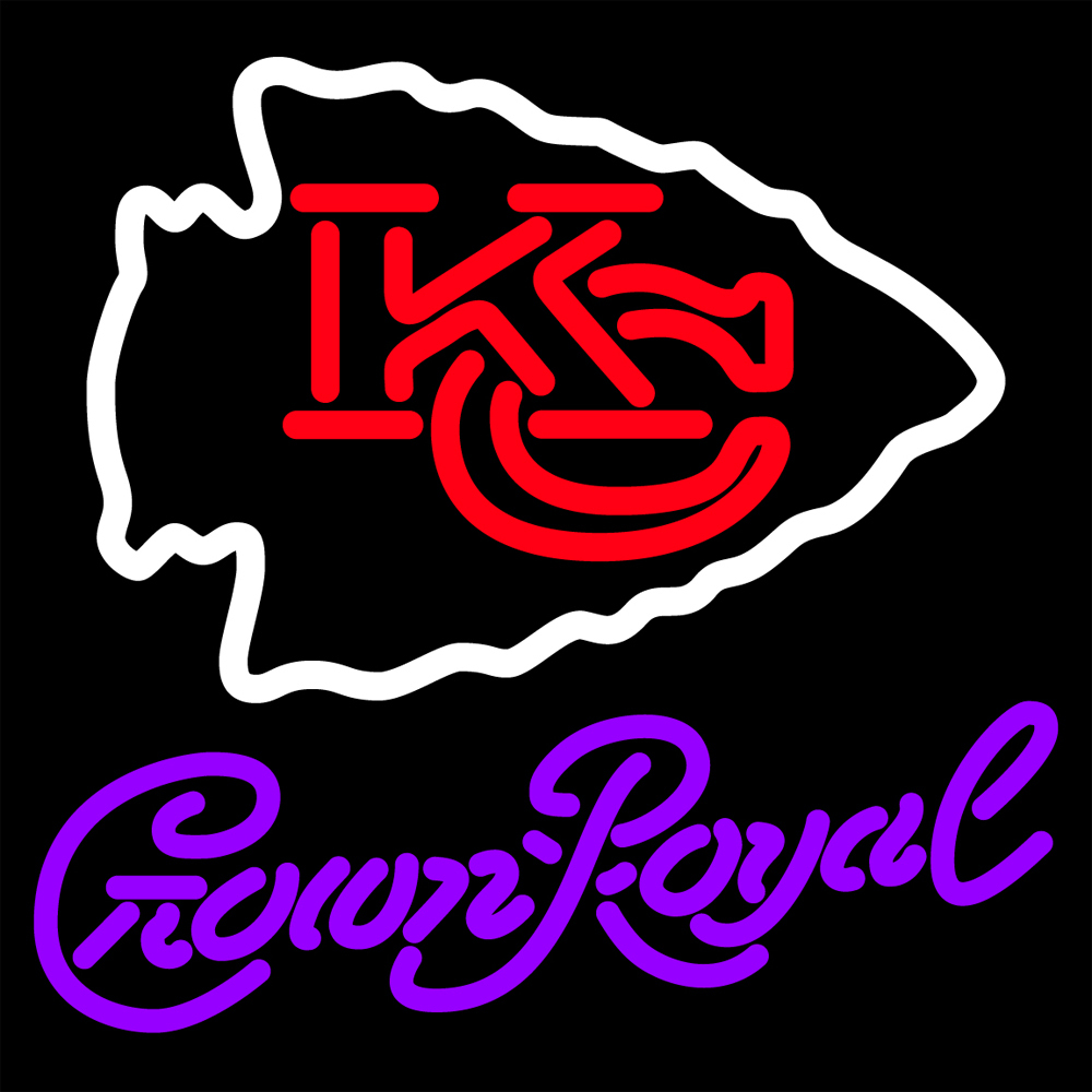NFL Crown Royal Kansas City Chiefs Neon Sign - Other Collectible Lighting