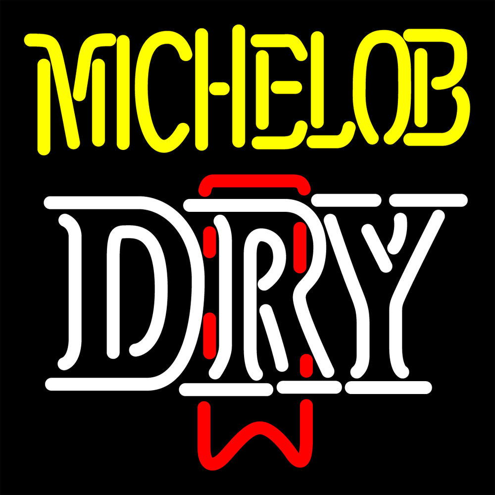 Michelob Double Stroke Dry Red Ribbon Neon Sign - Other Collectible ...