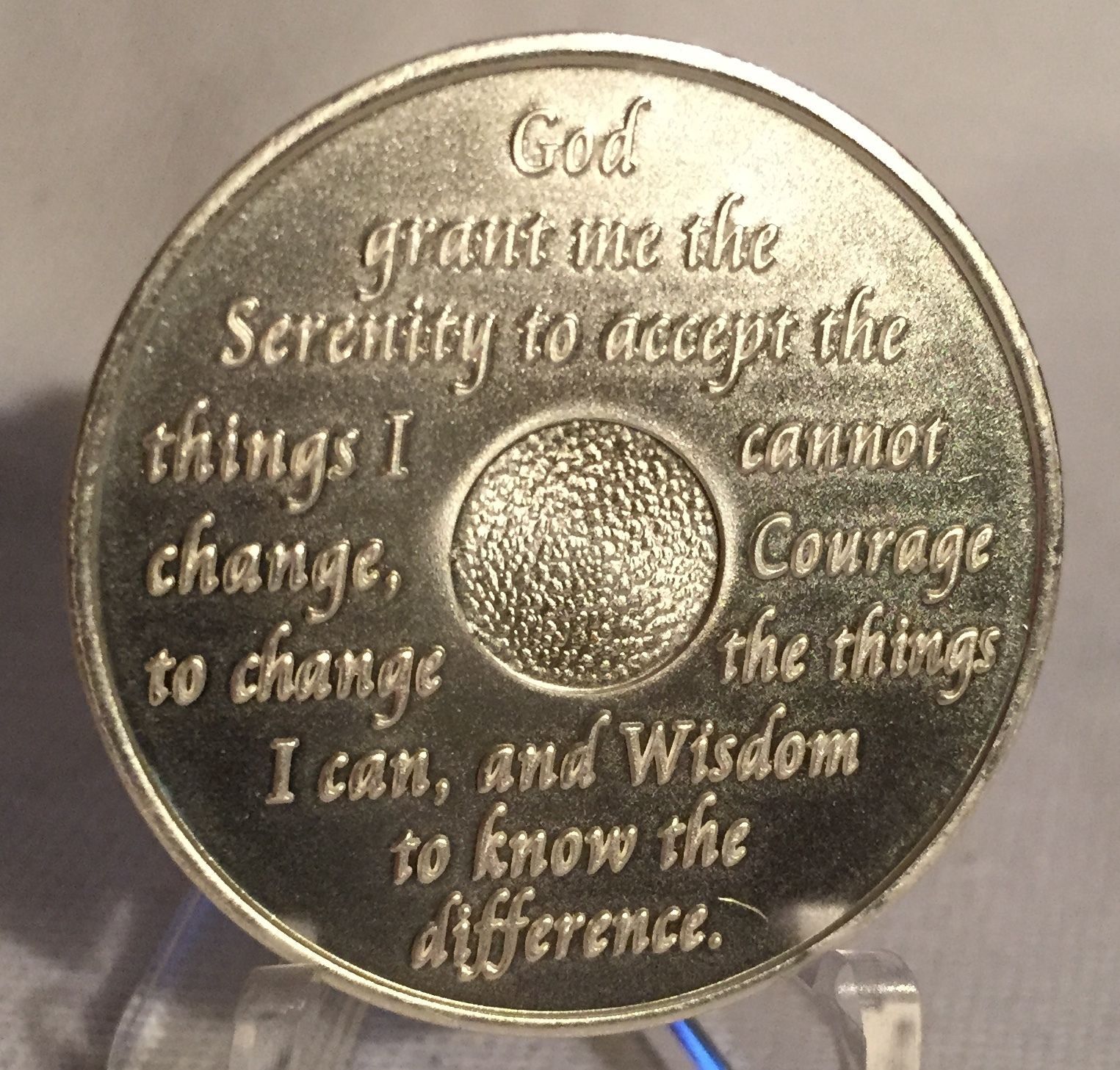 Blue Silver Plated 6 Year AA Chip Alcoholics Anonymous Medallion Coin ...