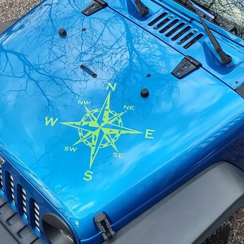 Rustic Comp Rose Vinyl Decals And Stickers On Car Hood Windows,Car ...