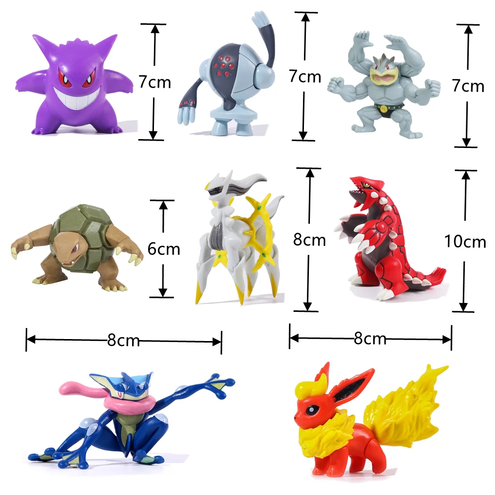 34 Styles Pokemon figures toys 8cm Arceus Pikachu Gengar Charizard ...