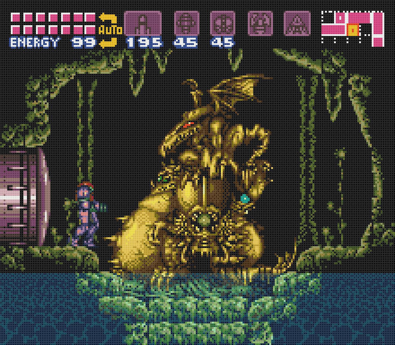 Cross stitch pattern - super metroid 15.71"X13.71" L818 - Hand Embr ...