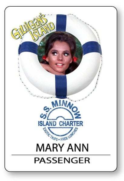 MARY ANN of GILLIGAN'S Island Name Badge with Magnet Fastener Halloween ...