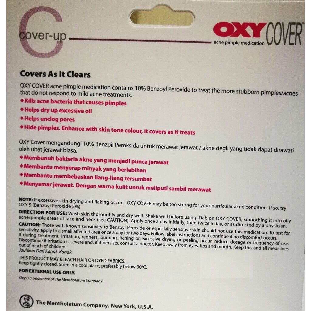 10 x OXY Cover Up 10% Benzoyl Peroxide Acne Pimple Medication Cream 25g ...