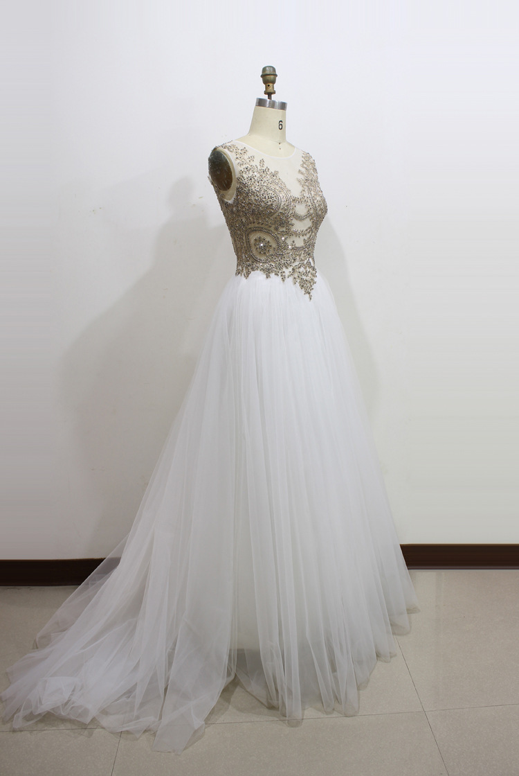 Rosyfancy See-through Illusion V-neck Rhineston Lace Top Wedding ...