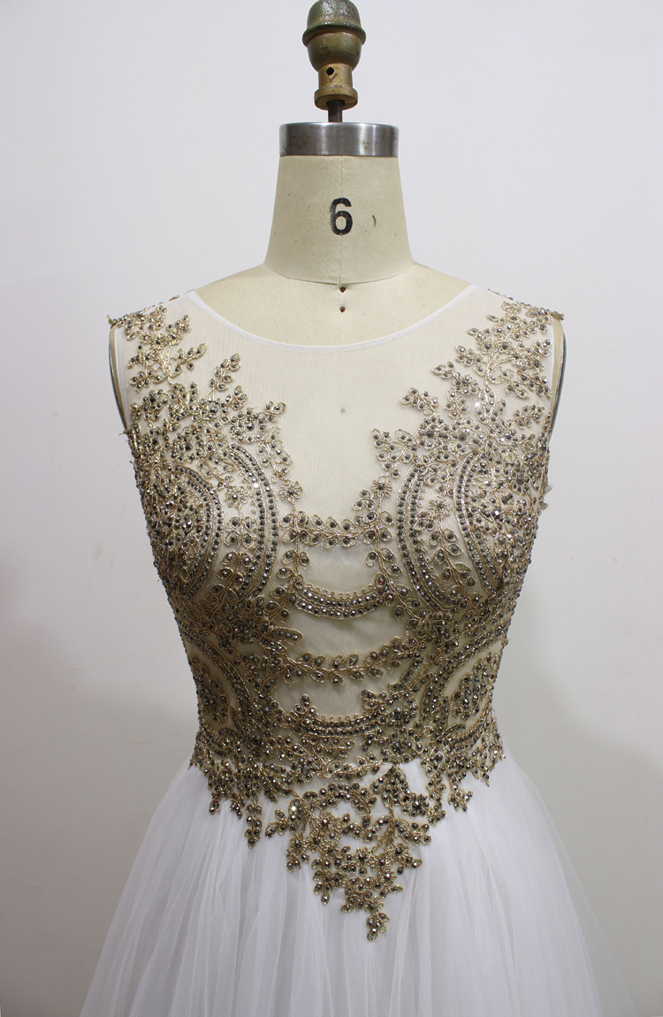 Rosyfancy See-through Illusion V-neck Rhineston Lace Top Wedding ...
