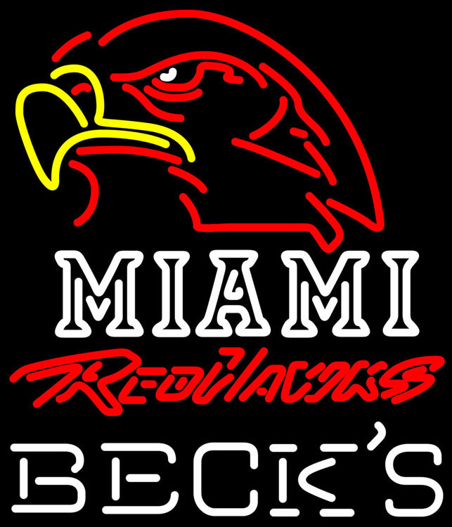 Becks Miami University Redhawks Neon Sign - Other Collectible Lighting