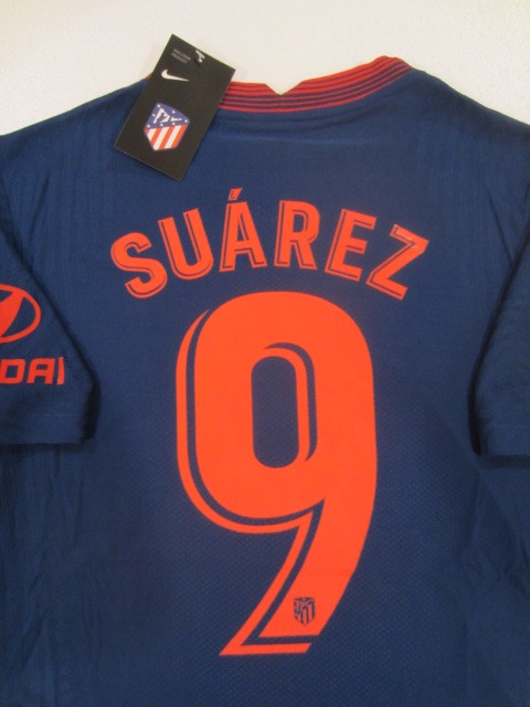Luis Suarez Atletico Madrid La Liga Match Slim Blue Away Soccer Jersey ...