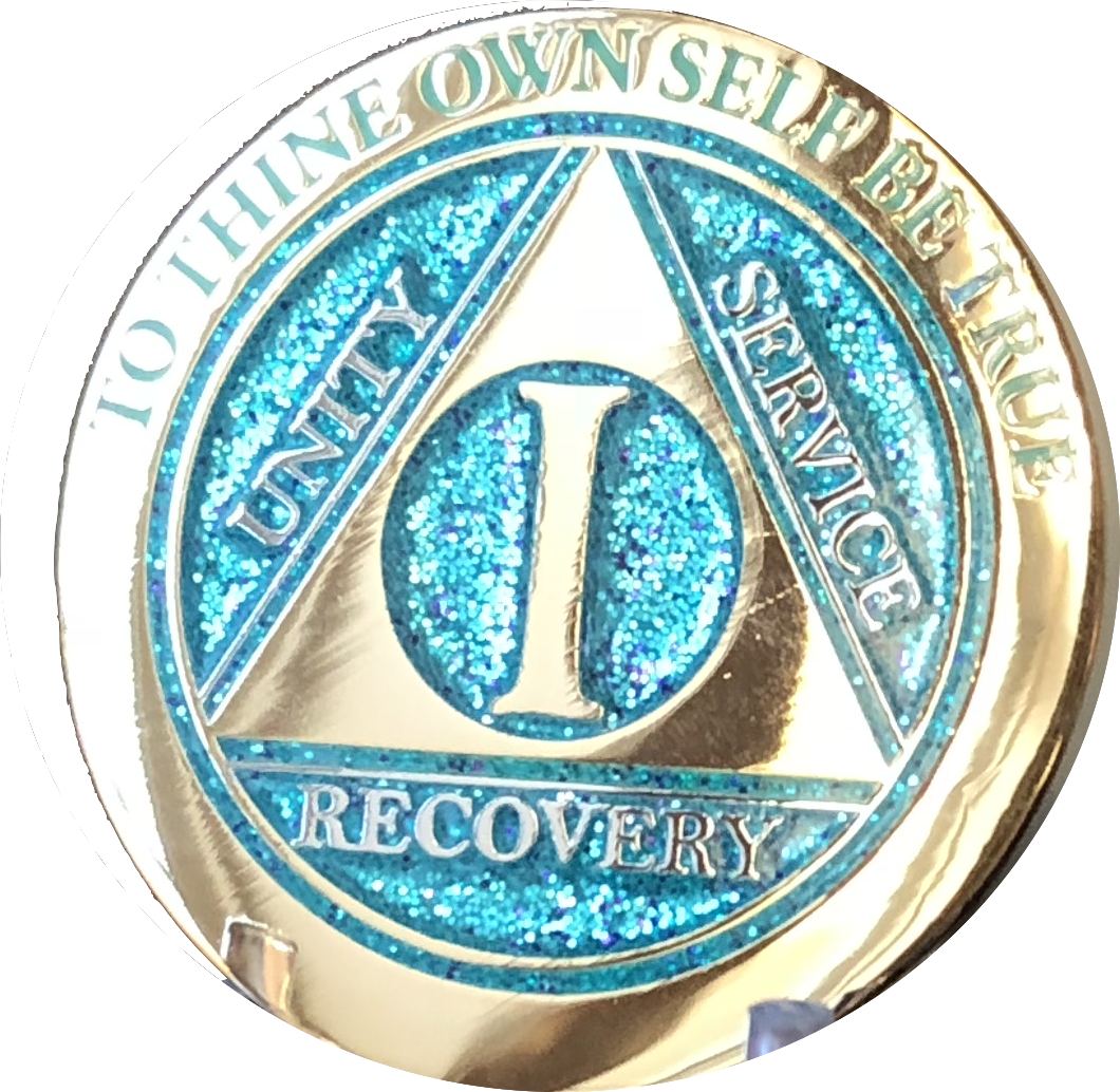 1 Year AA Medallion Elegant Glitter Aqua and similar items