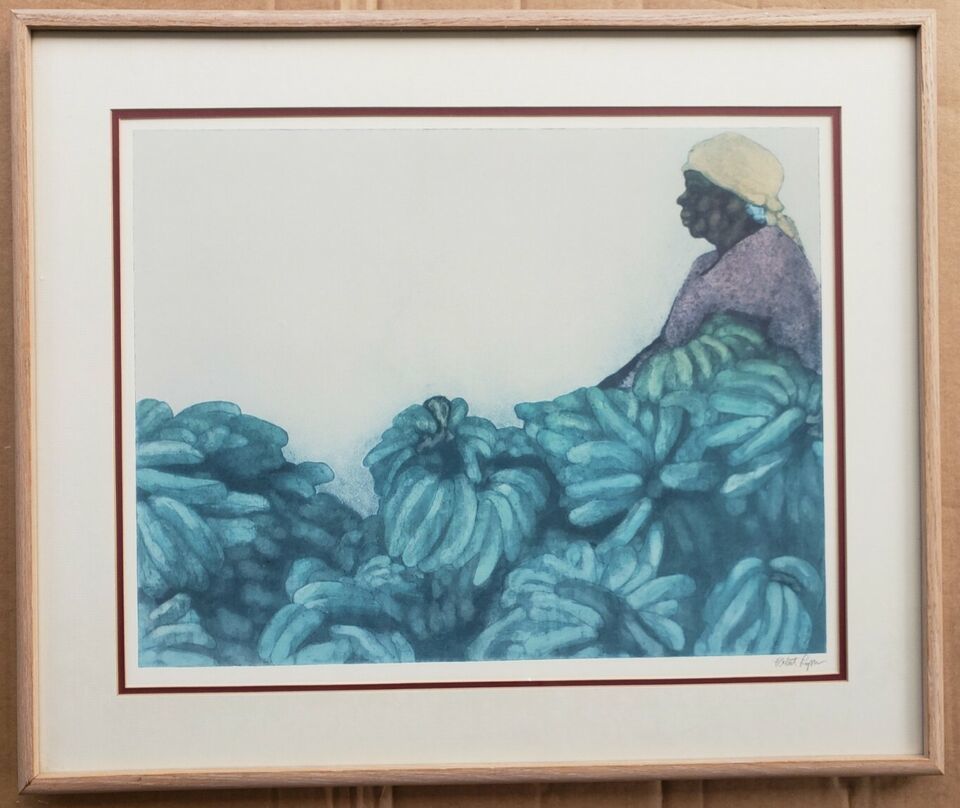 1980 Signed Robert Lynn African - American Caribbean Woman Black Art ...