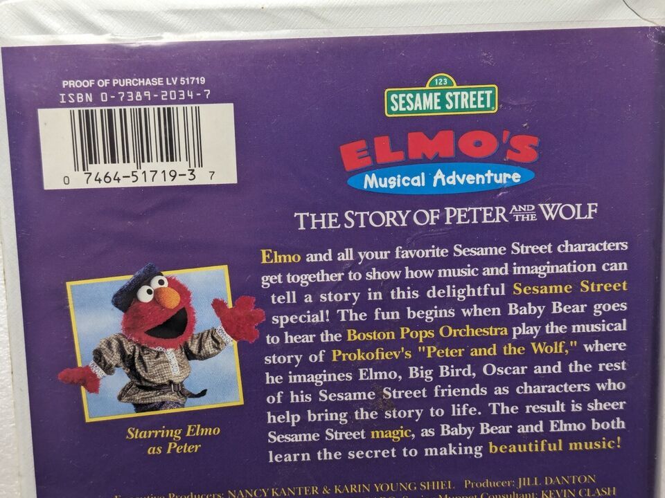 VHS Sesame Street - Elmos Musical Adventure: Story of Peter and Wolf ...
