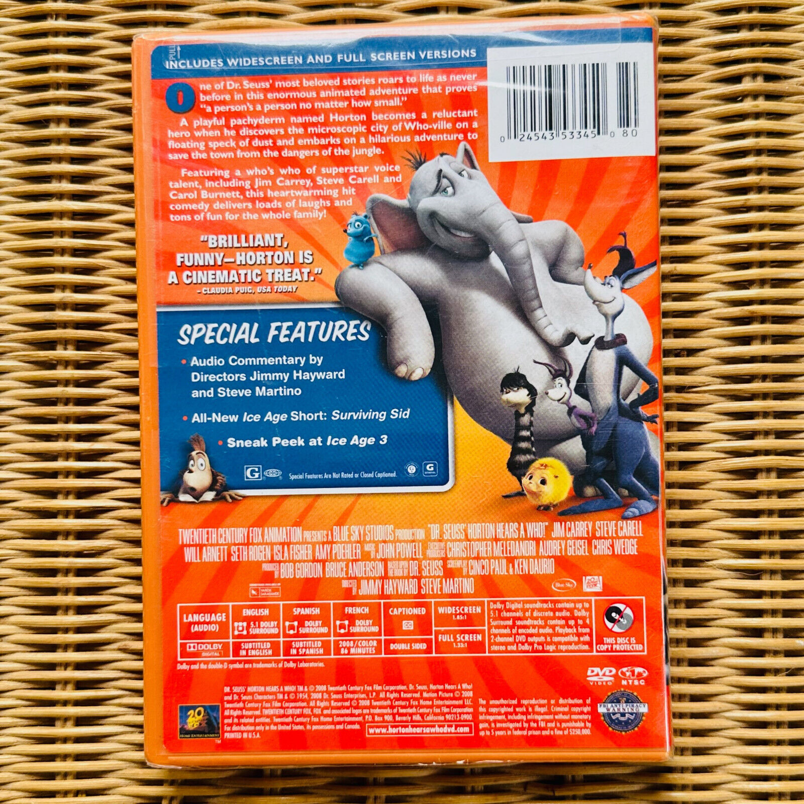 Dr. Seuss' Horton Hears a Who! Kids DVD Includes Ice Age Short Jim ...