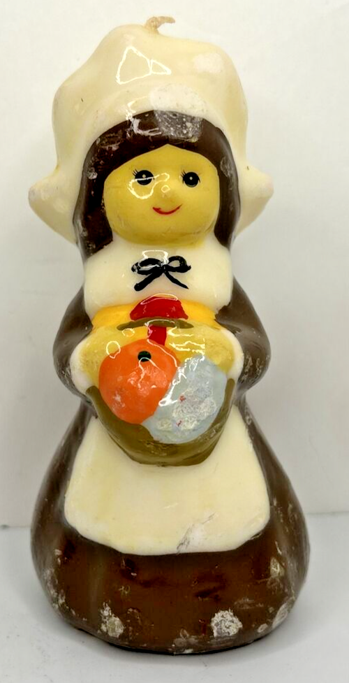 Vintage Thanksgiving Pilgrim Lady Candle 5" SKU H521 - Candles