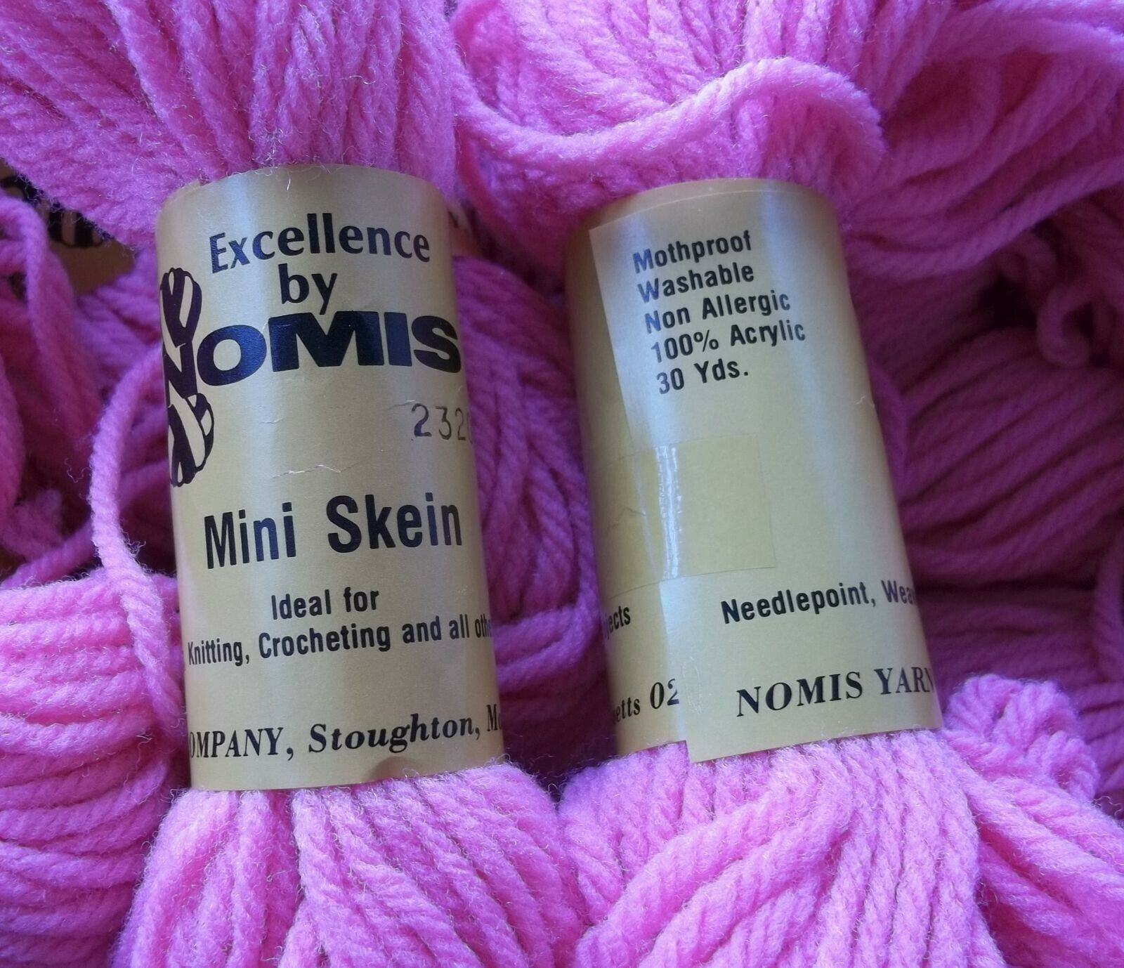Excellence by Nomis Yarn 36 TOTAL Mini Skeins 12 Green + 24 Pink 30 Yd ...