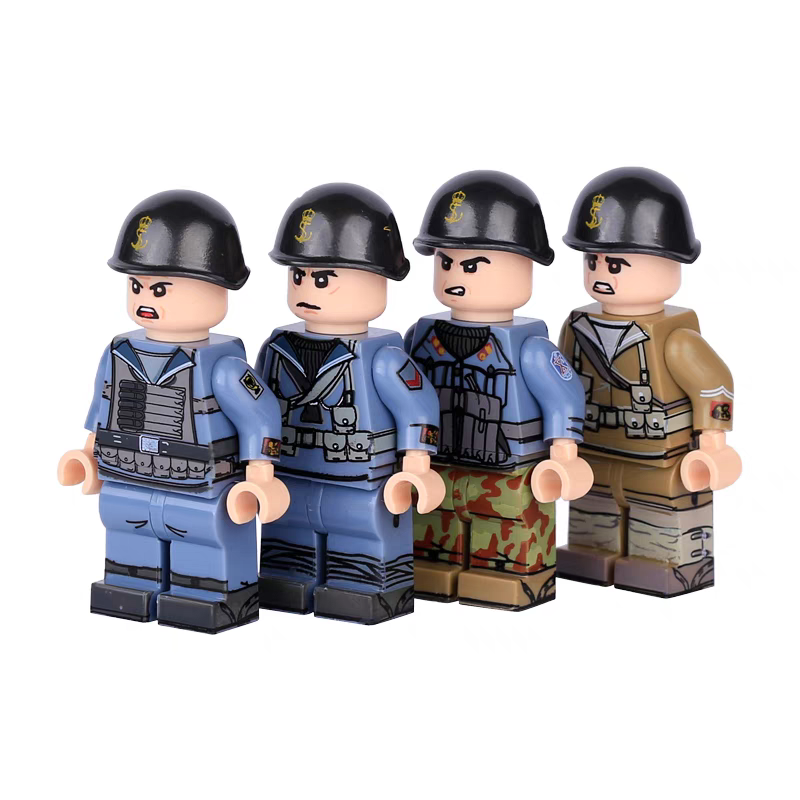 4 minifigure italian ww2 soldier airborne royal navy army brick moc ...