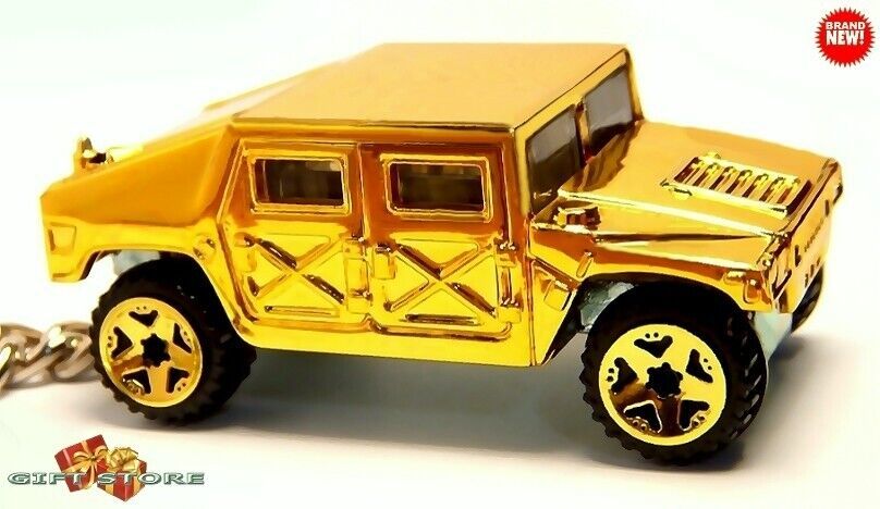 HTF LUXURY KEY CHAIN GOLD CIVILIAN HUMMER H1 HUMVEE CUSTOM GREAT GIFT ...