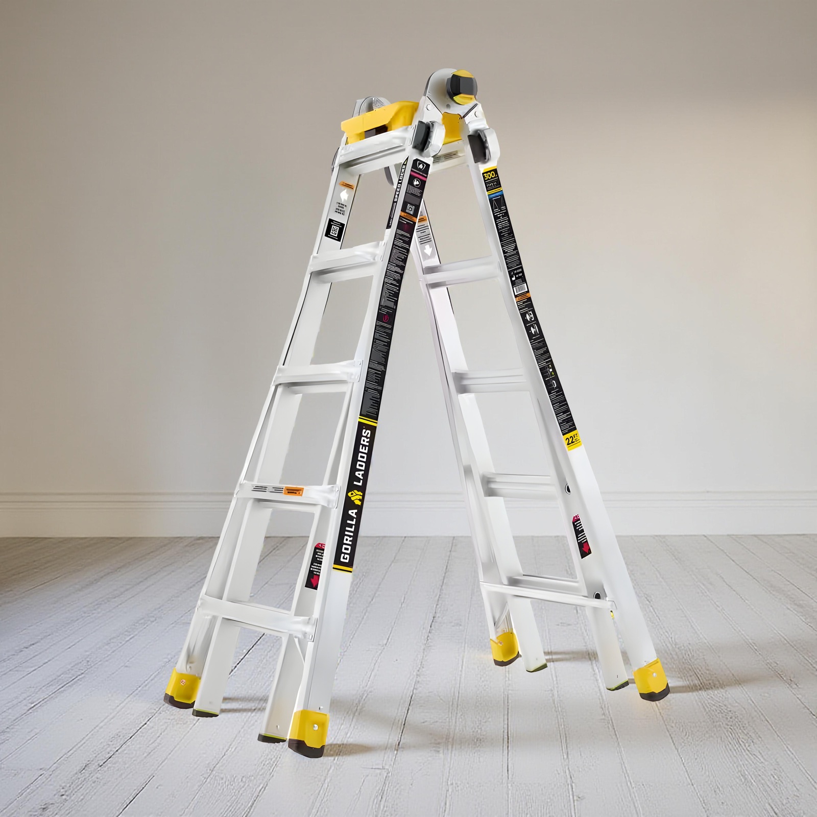 Gorilla Ladders 22 ft Multi-Position Ladder with Bucket Tool Hangers ...
