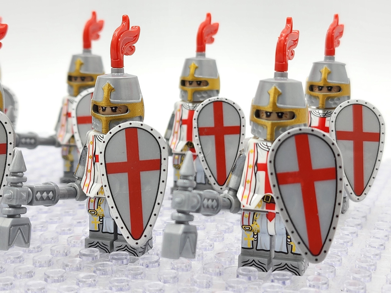 10pcs Crusader Knights Battle priest Minifigures Weapons Accessories ...