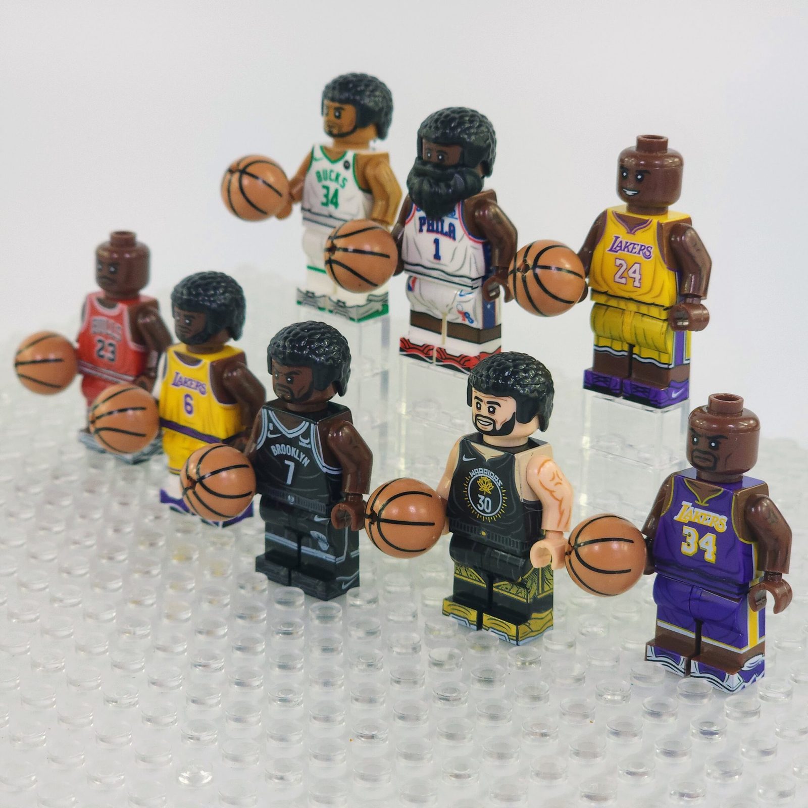 8pcs NBA Basketball Players Minifigures Set Kobe Curry Jordan Durant ...