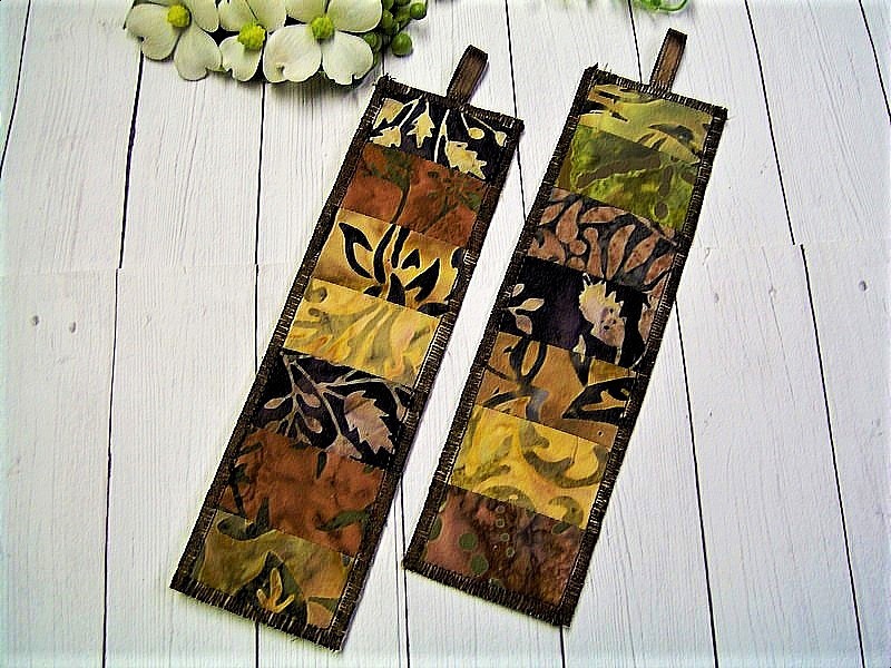 Handmade "EARTH" 2 Reversible Batik Patchwork Bookmarks - Student ...