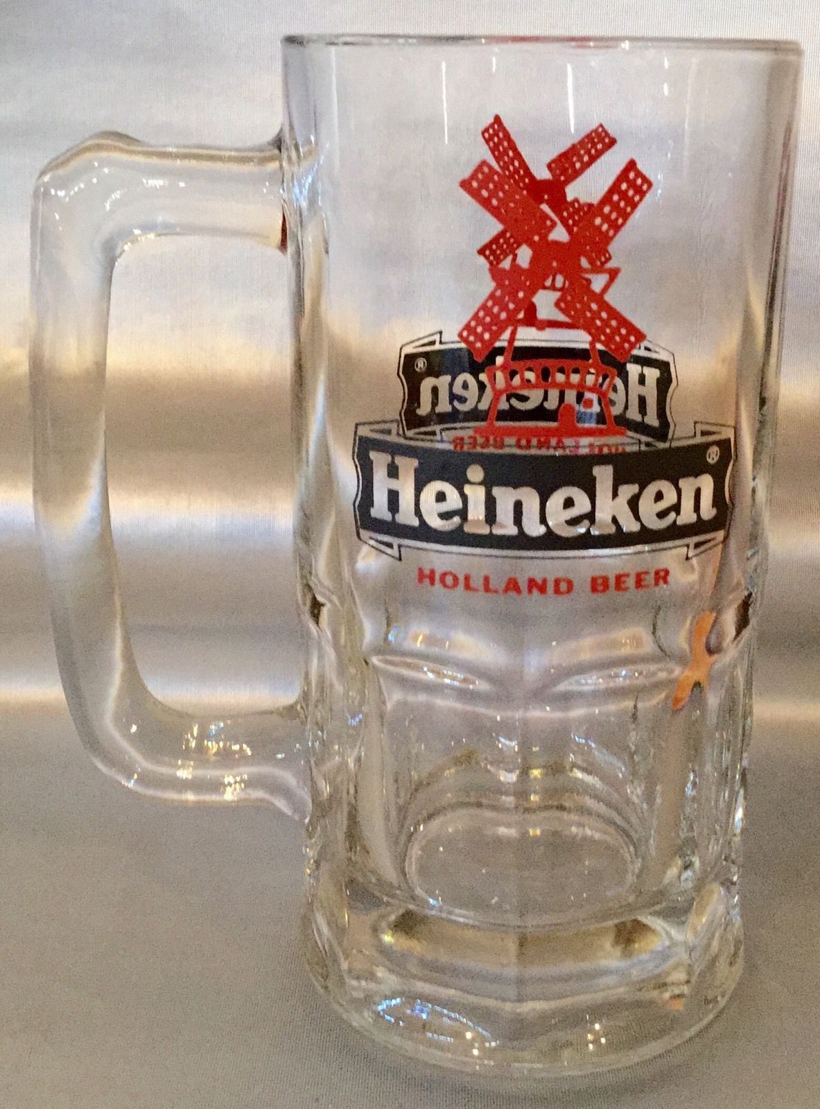 HEINEKEN Holland Beer Glass Mug -8" Tall! Red Windmill Logo ...