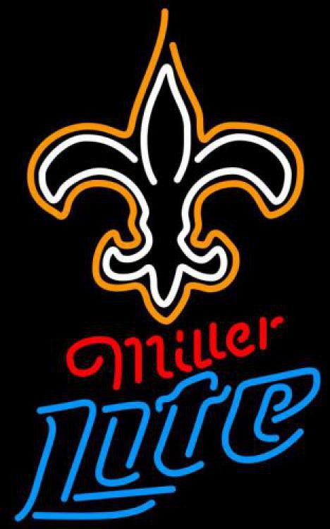 Miller Lite NFL New Orleans Saints Neon Sign - Other Collectible Lighting