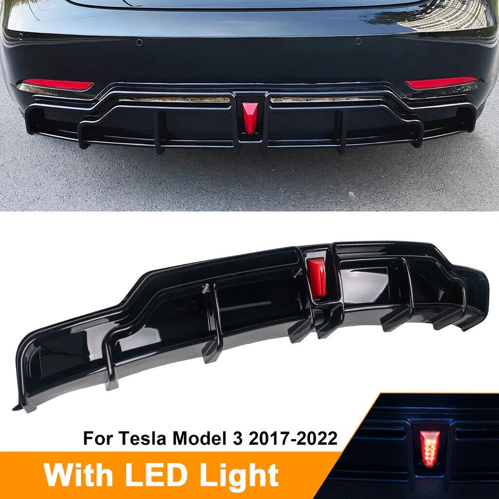 Fit 2017-2023 Tesla Model 3 Rear Bumper Lip and similar items