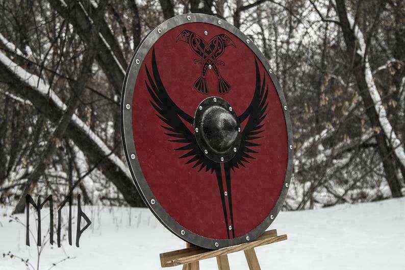 Medieval Lerp Warrior Wood & Steel Viking Round shield Armor Templar ...