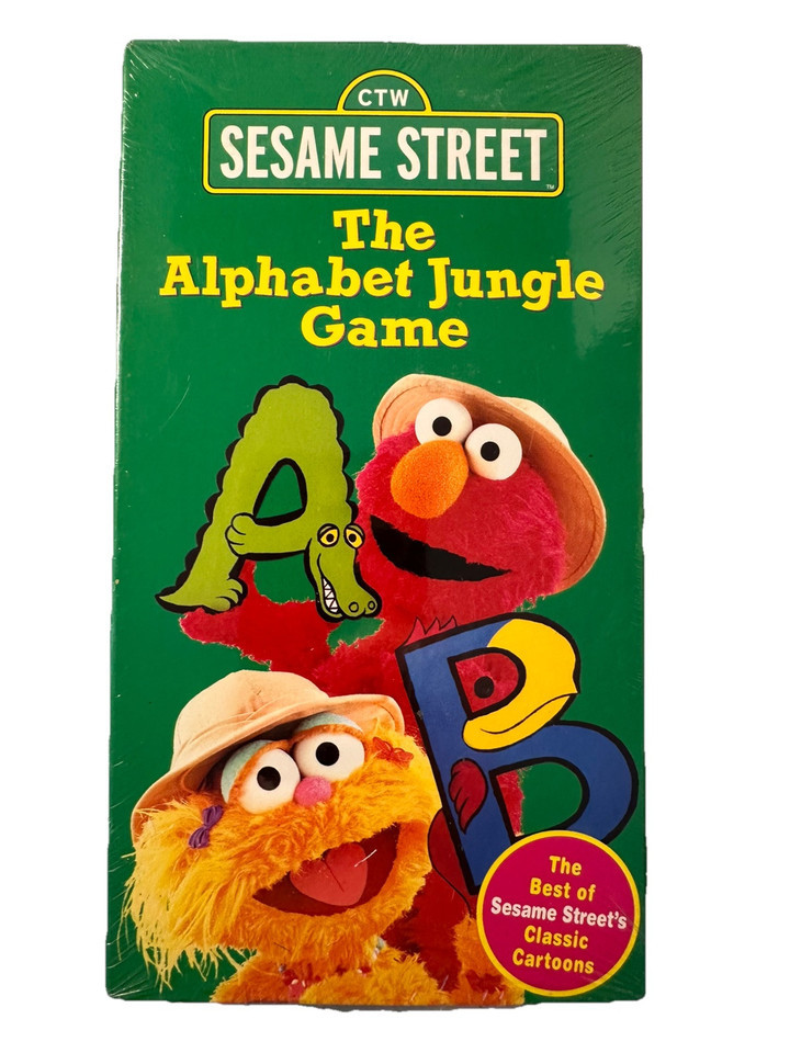 Sesame Street VHS The Alphabet Jungle Game Elmo Zoe Telly Sealed - VHS ...