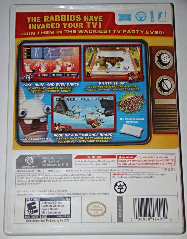 Nintendo Wii - UBISOFT - RAYMAN RAVING RABBIDS TV PARTY (Complete with ...