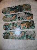 CUSTOM JUNGLE SAFARI CEILING FAN~LION APE PANDA ZEBRA ELEPHANT ...