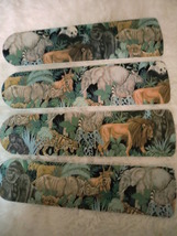 CUSTOM JUNGLE SAFARI CEILING FAN~LION APE PANDA ZEBRA ELEPHANT ...