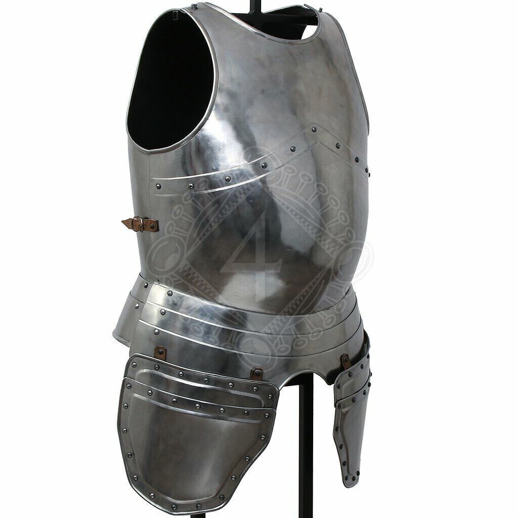 Medieval Larp Breast plate with Tassets Knight Cuirass Metal Half Armor ...