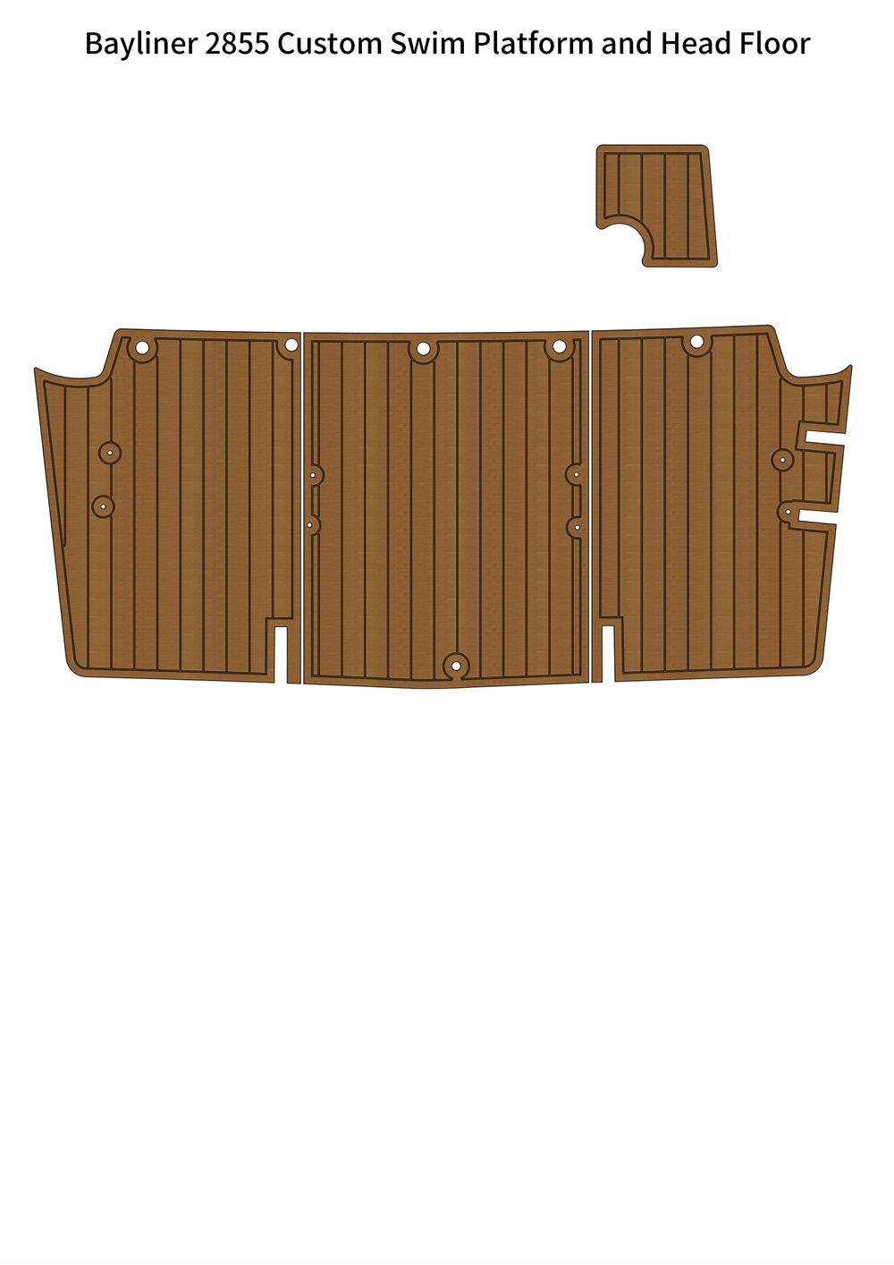 Bayliner 2855 Custom Swim Platform Head Boat EVA Foam Teak Deck Floor ...