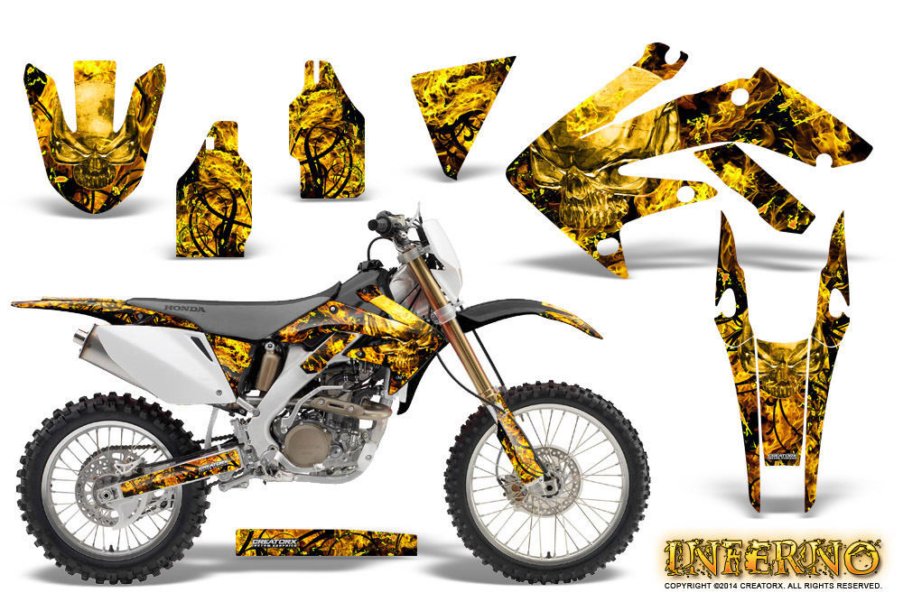 HONDA CRF 250 X CRF250X 2004-2016 GRAPHICS KIT DECALS CREATORX INFERNO ...