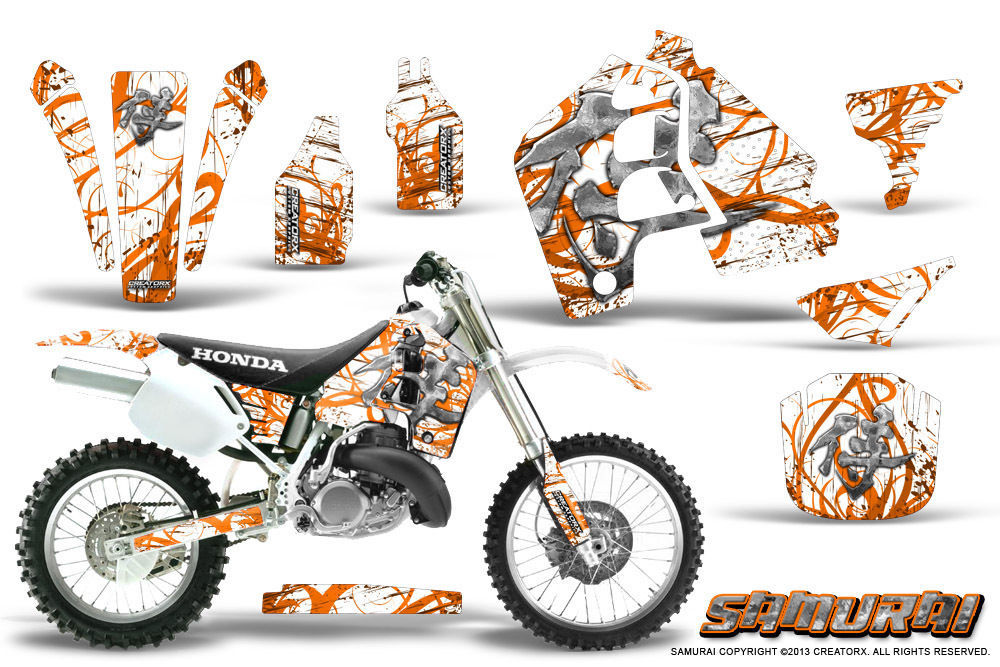 HONDA CR500 89-01 CR 500 GRAPHICS KIT CREATORX DECALS STICKERS SAMURAI ...