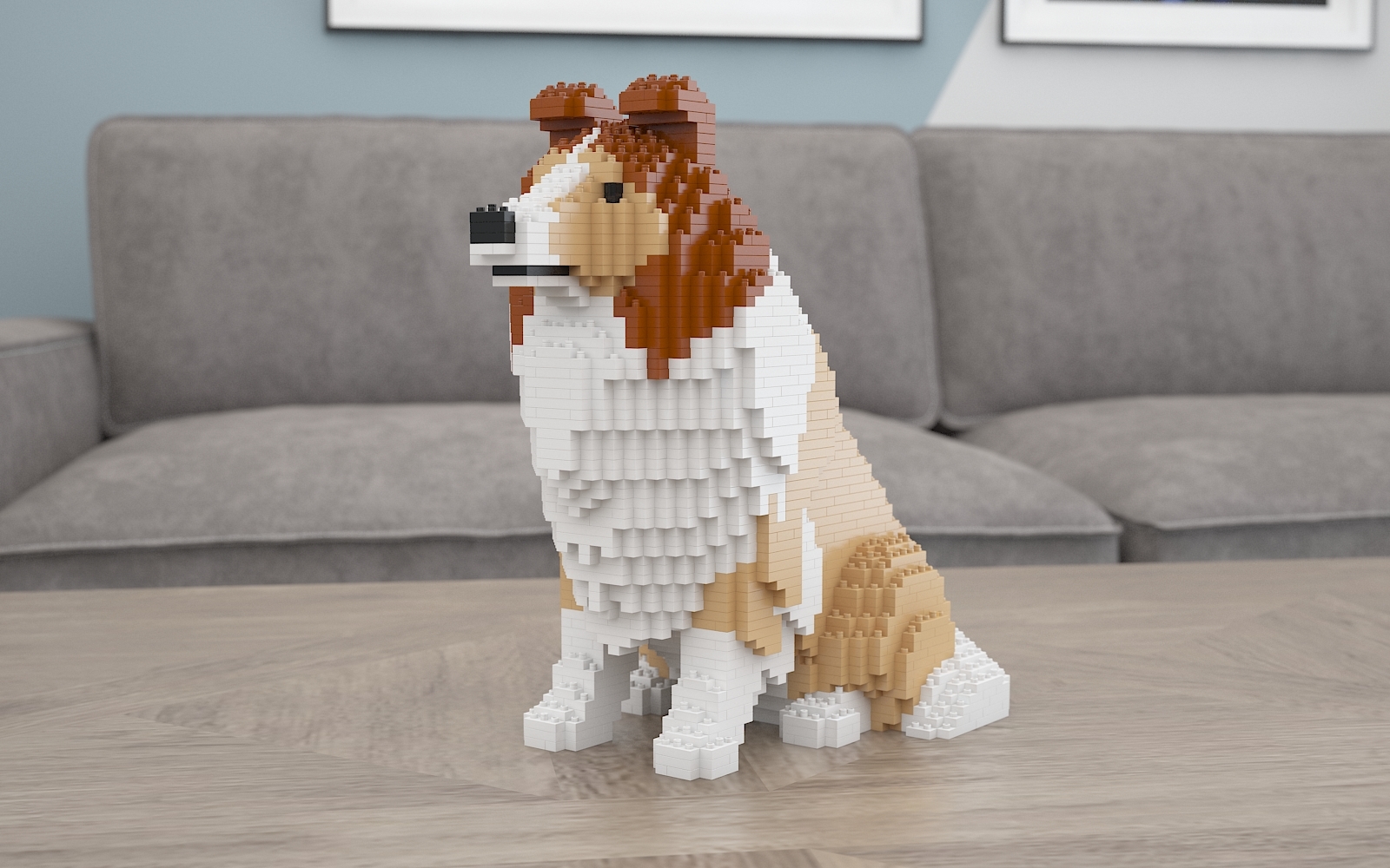 Shetland Sheepdog Sculpture (JEKCA Lego Brick) DIY Kit - Building Toy ...