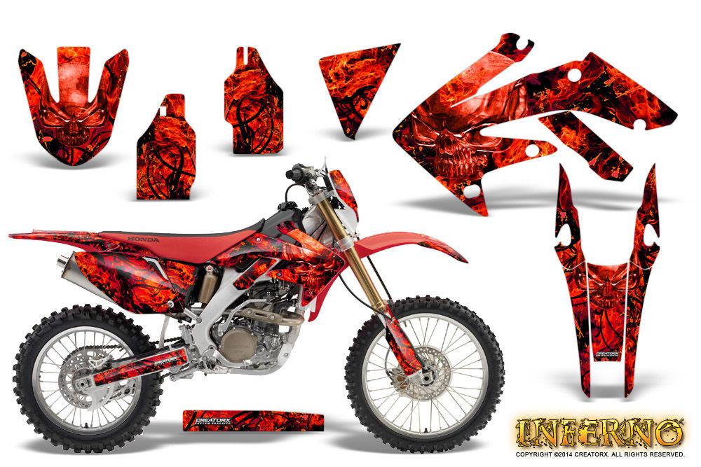 HONDA CRF 250 X CRF250X 2004-2016 GRAPHICS KIT DECALS CREATORX INFERNO ...