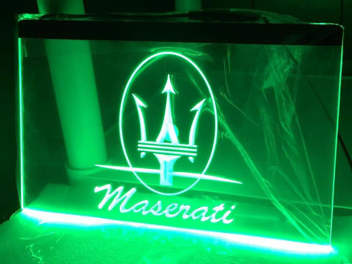 Maserati LED Neon Sign Hang Signs Wall Home Decor, Room, Garage Craft ...