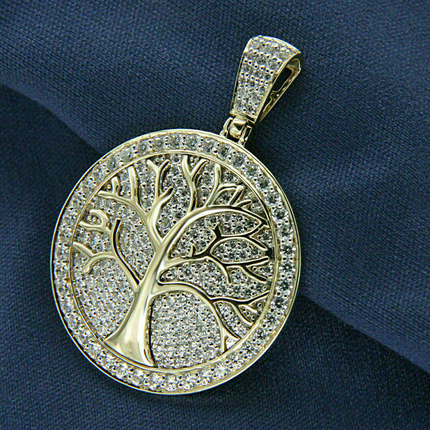 1 Ct Round Diamond Tree Of Life Pendant 14k Yellow Gold Over for Gift ...