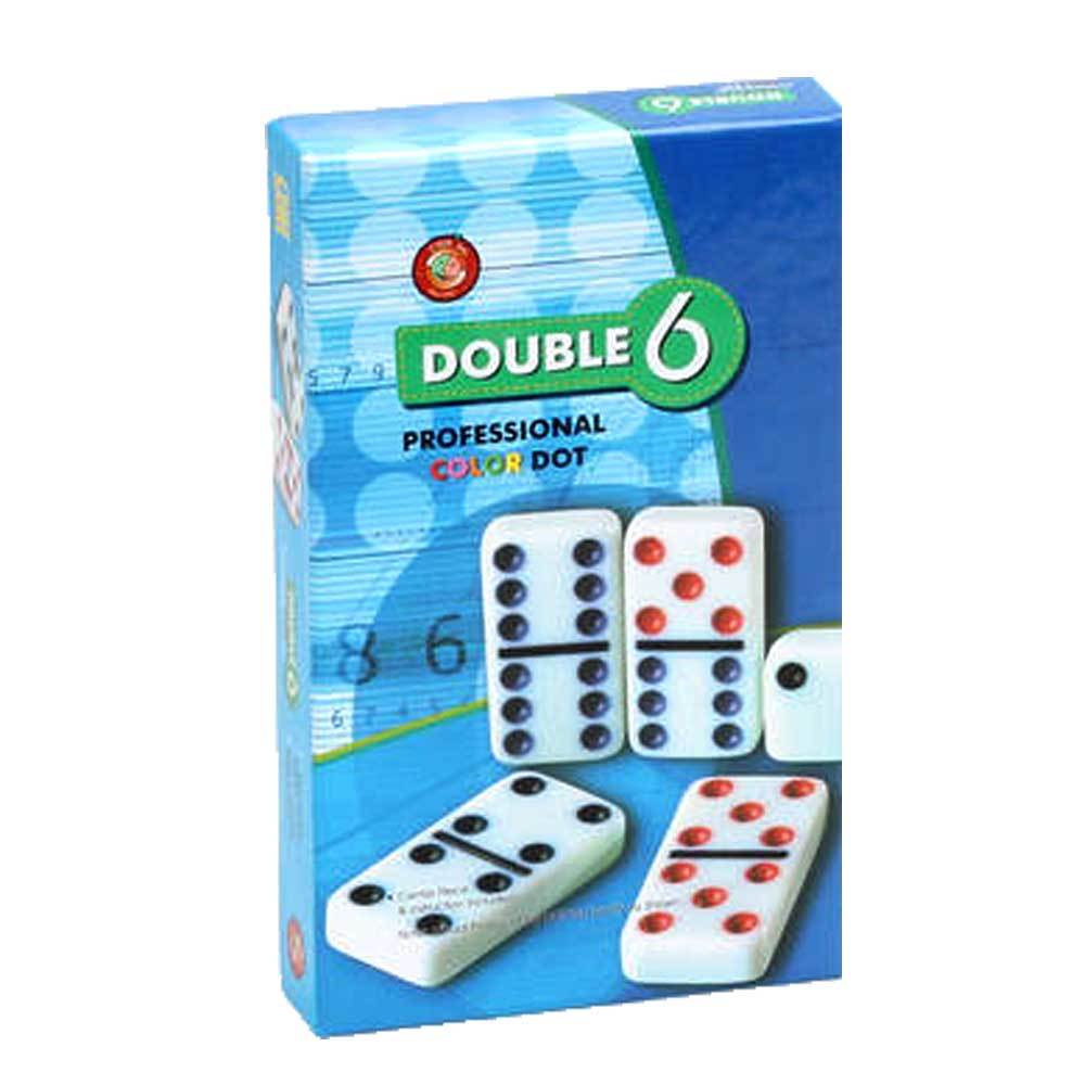 Double 6 Color Dot Professional Size Dominoes - Contemporary Manufacture