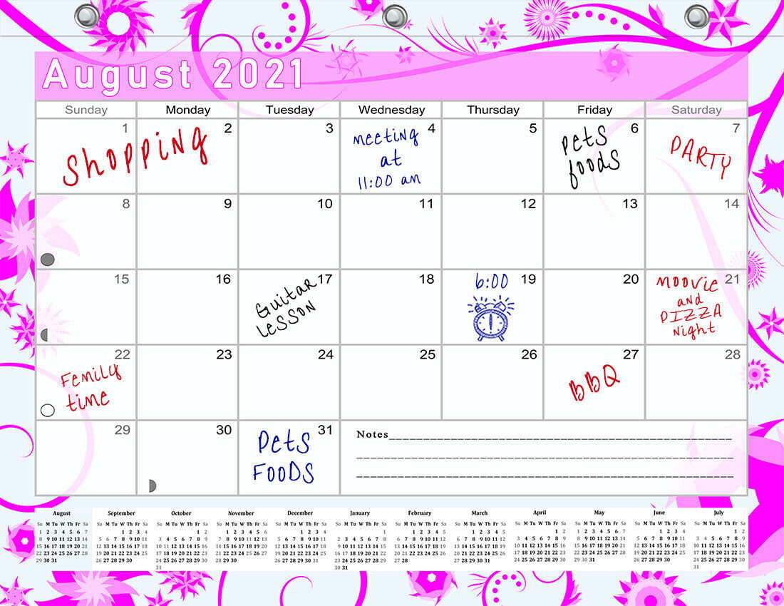 2021-2022 Academic Year 12 Months Student Calendar/Planner for 3-Ring ...