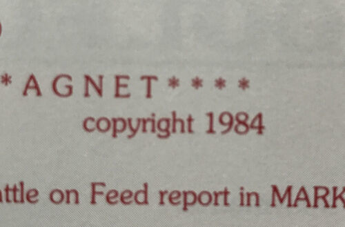 Vintage 1984 AGNET Fact Sheet Pamphlet Brochure Agricultural Software ...