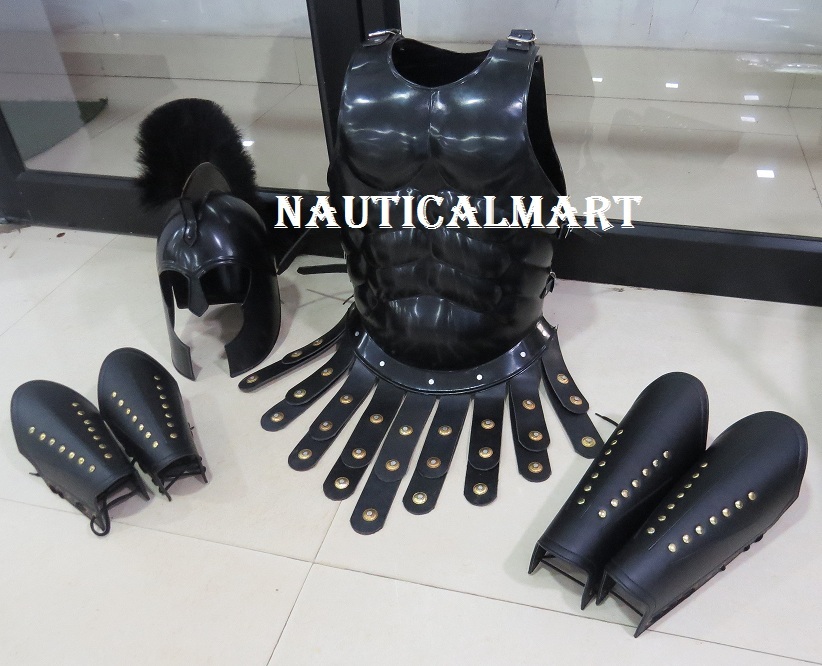 NauticalMart Muscle Armor Cuirass With Corinthian Helmet Leather Leg ...