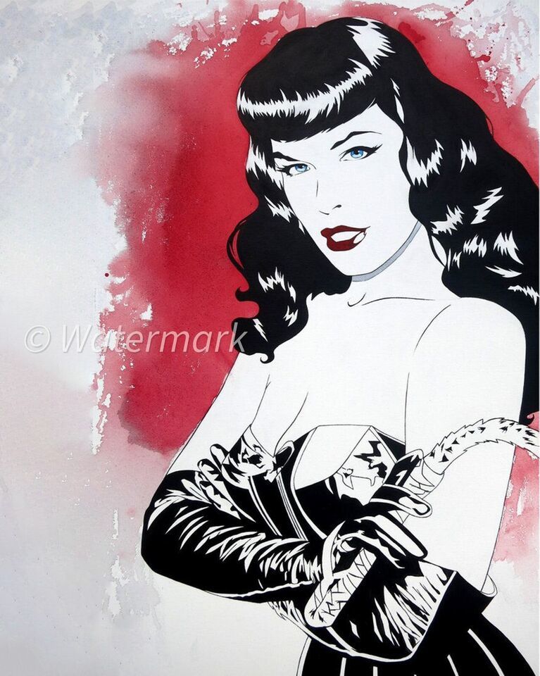 Retro Bettie Page Pin-Up 8x10 Photo – 1950s Iconic Model Print ...
