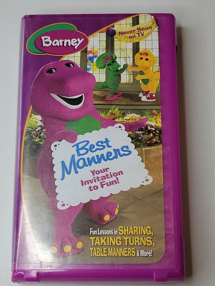 VHS — Barney’s Best Manners (Never On TV!) 50m Purple Clamshell Case ...