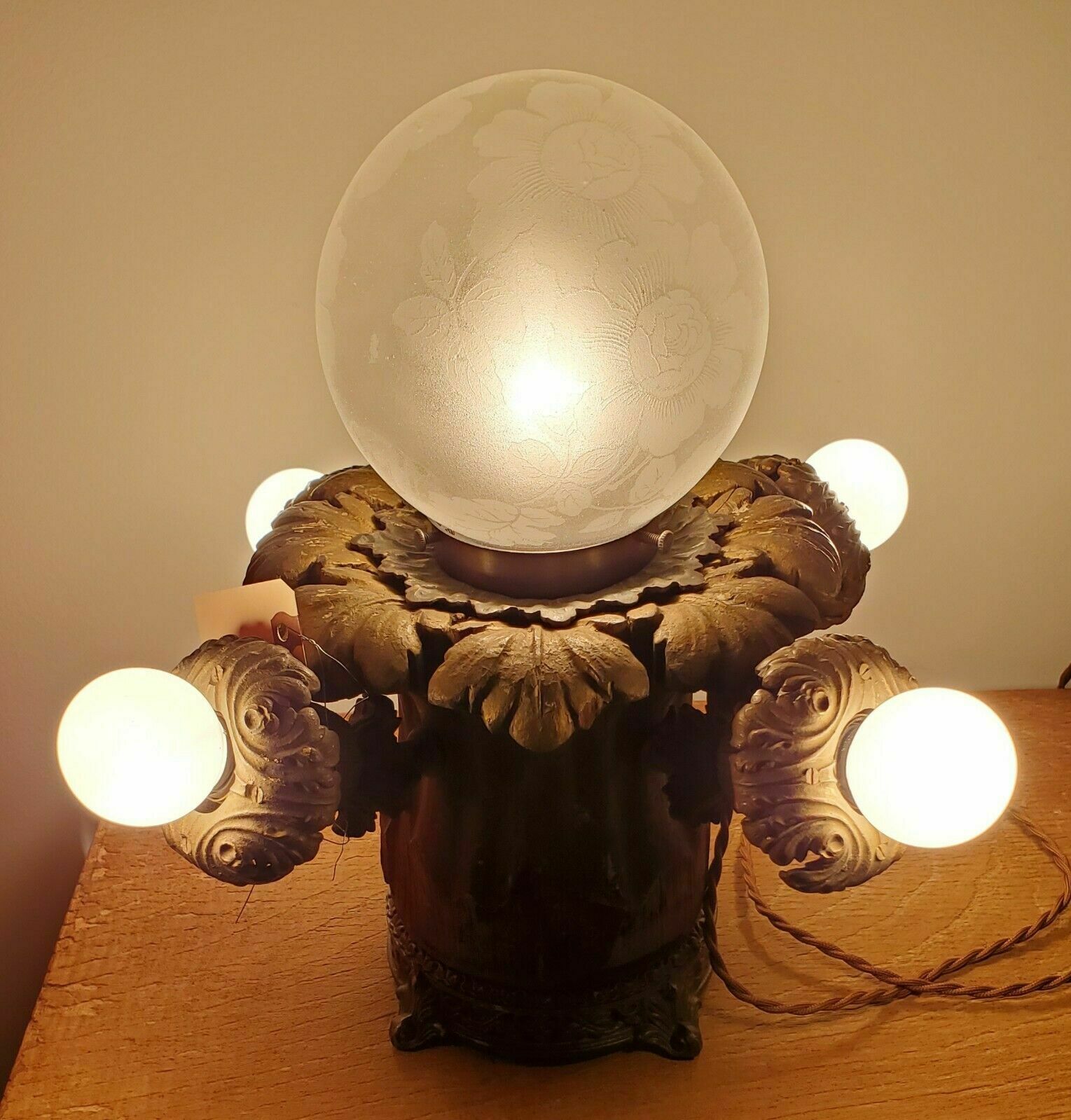 Antique Vintage Freemason Masonic Large dimming lamp light fixture ...