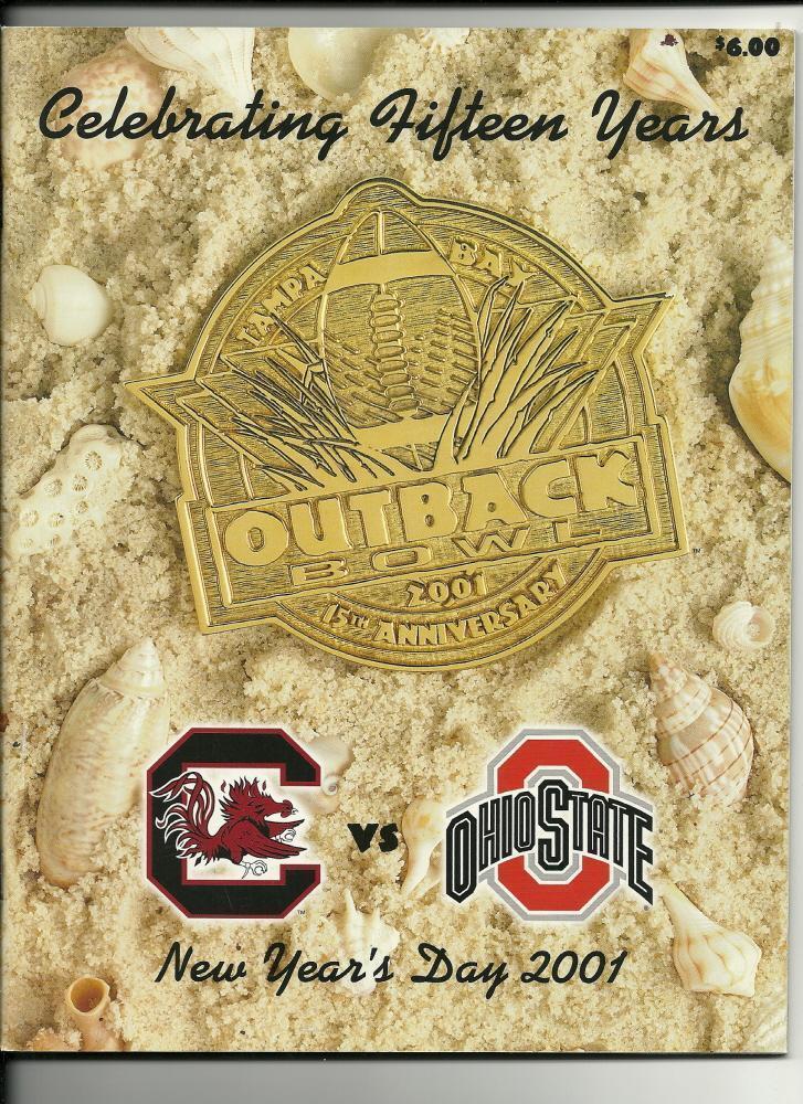2001 Outback bowl game progam Ohio State South Carolina - College - NCAA
